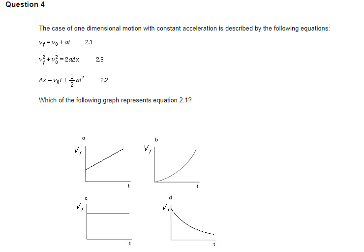 Solved The case of one dimensional motion with constant | Chegg.com