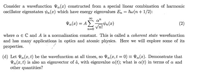 Consider a wavefunction Ψα(z) constructed from a | Chegg.com