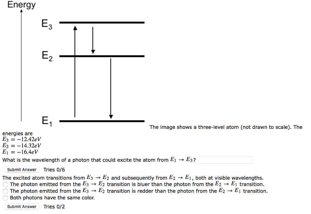 Solved The image shows a three-level atom (not drawn to | Chegg.com
