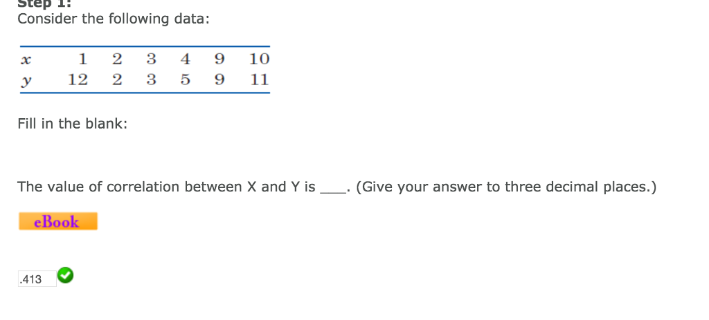 Solved Consider the following data: Fill in the blank: the | Chegg.com