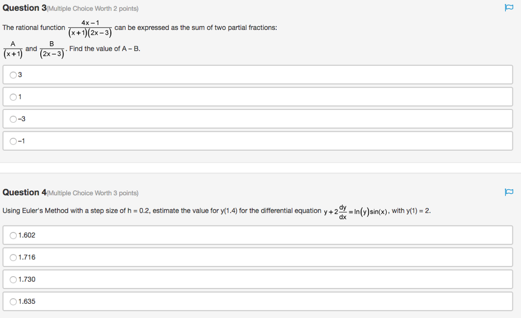 Solved Question 1 (Multiple choice worth 3 points) Which of | Chegg.com