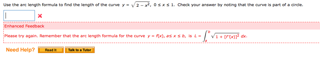 Solved Use the arc length formula to find the length of the | Chegg.com
