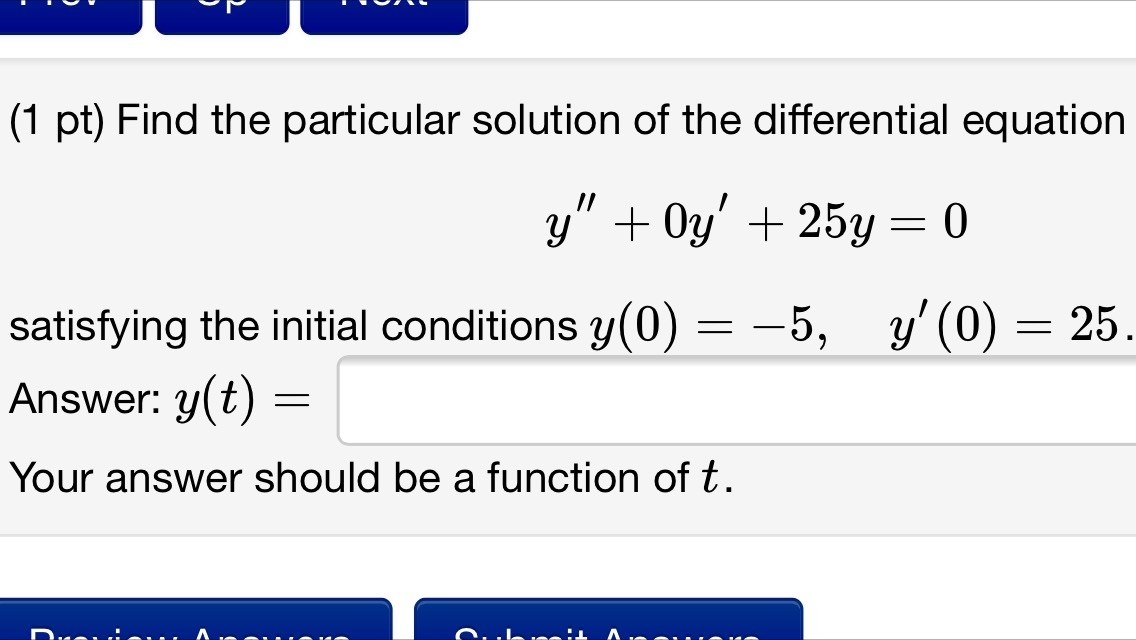 Solved Find the particular solution of the differential | Chegg.com