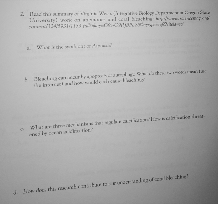 Solved Read this summary of Virginia Weis's (Integrative | Chegg.com