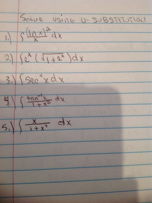 Solved Solve using u ? SUBSTITUTION 1.)Integral (in x)^2/x | Chegg.com