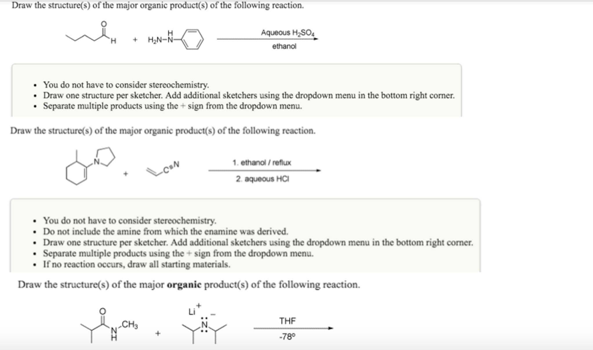 Draw The Major Organic Product For The Following Reaction Draw The Major Organic Product For The Following Reaction