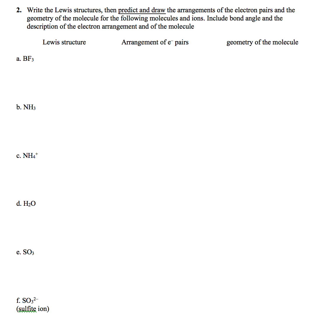 Solved Write the Lewis structures, then predict and draw the | Chegg.com
