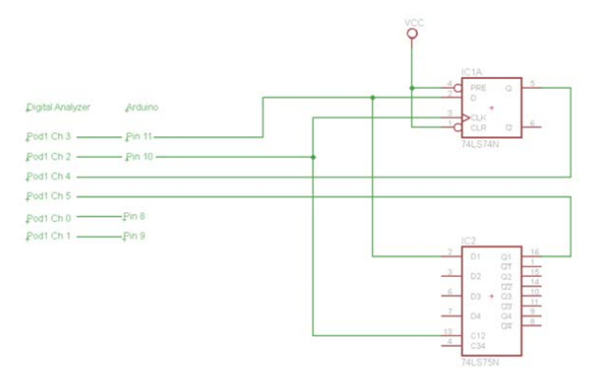 Solved vCC IC1A PRE Arduno Pod1 Ch 3Pin 11 Pod1 Ch 2_ Pod1 | Chegg.com