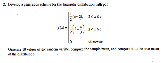 Solved 2. Develop a generation scheme for the triangular | Chegg.com