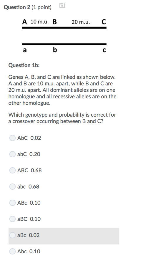 Solved Question 1 (1 point) A 10 m.u.В 20m.u. Question 1a: | Chegg.com
