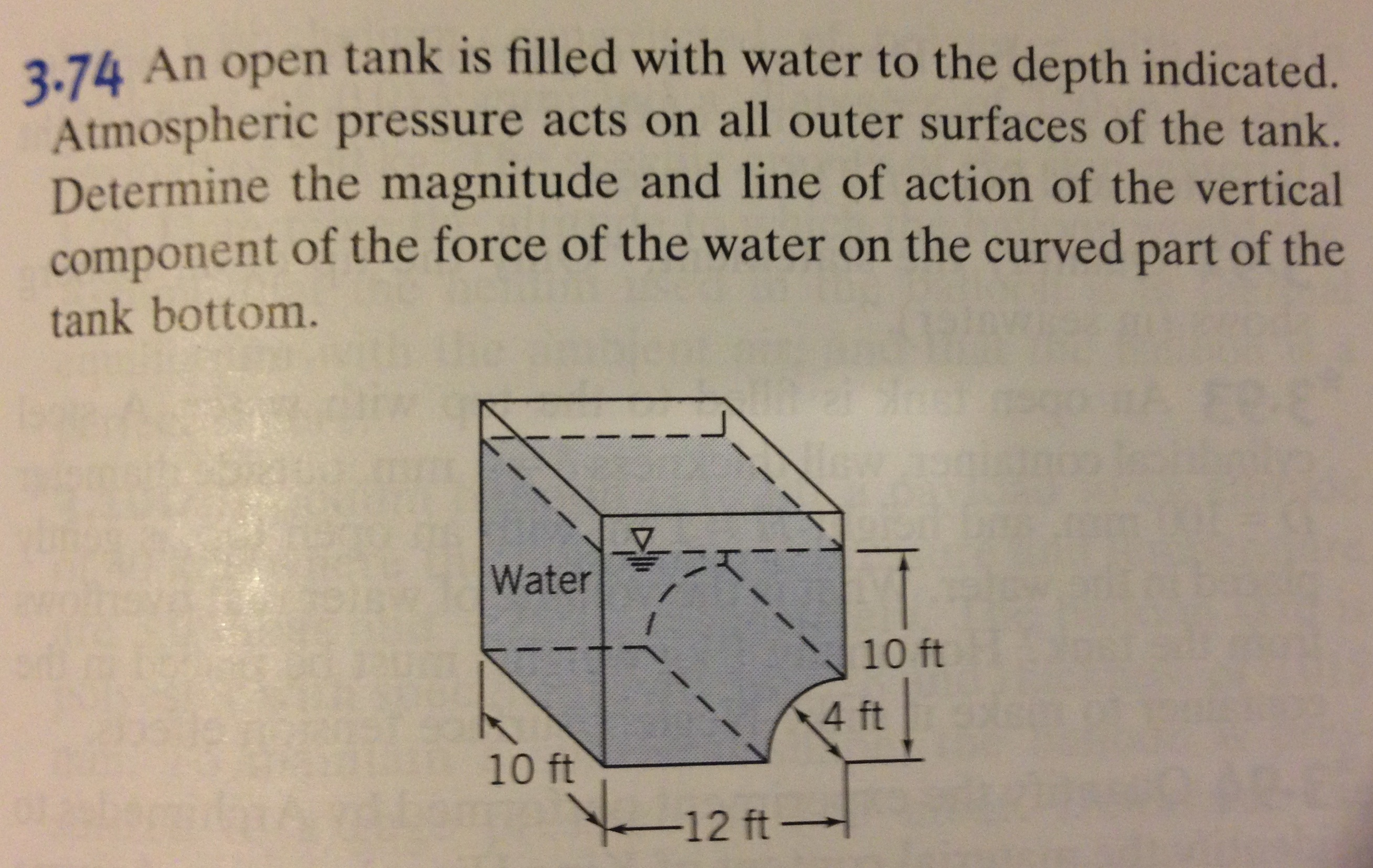 Solved An open tank is filled with water to the depth | Chegg.com