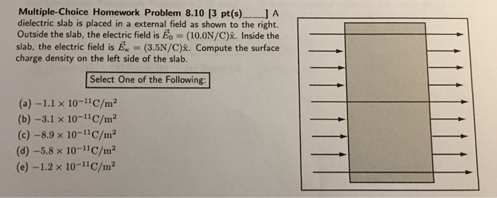 Solved A dielectric slab is placed in a external field as | Chegg.com