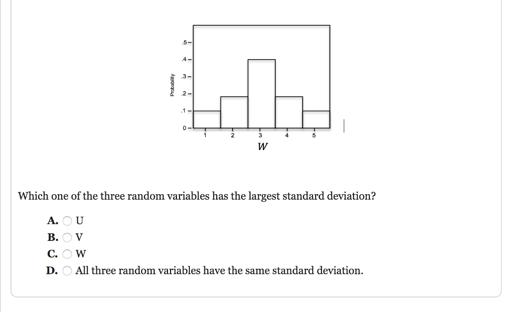Solved Seleet One Answer Three Random Variables U V 