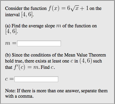 Solved Consider the function f(x)=6 square root x + 1 on | Chegg.com