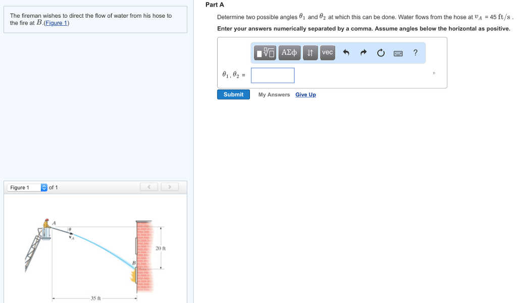 Solved The fireman wishes to direct the flow of water from | Chegg.com