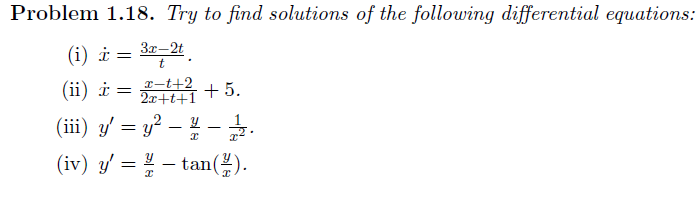 Solved Problem 1.18. Try to find solutions of the following | Chegg.com