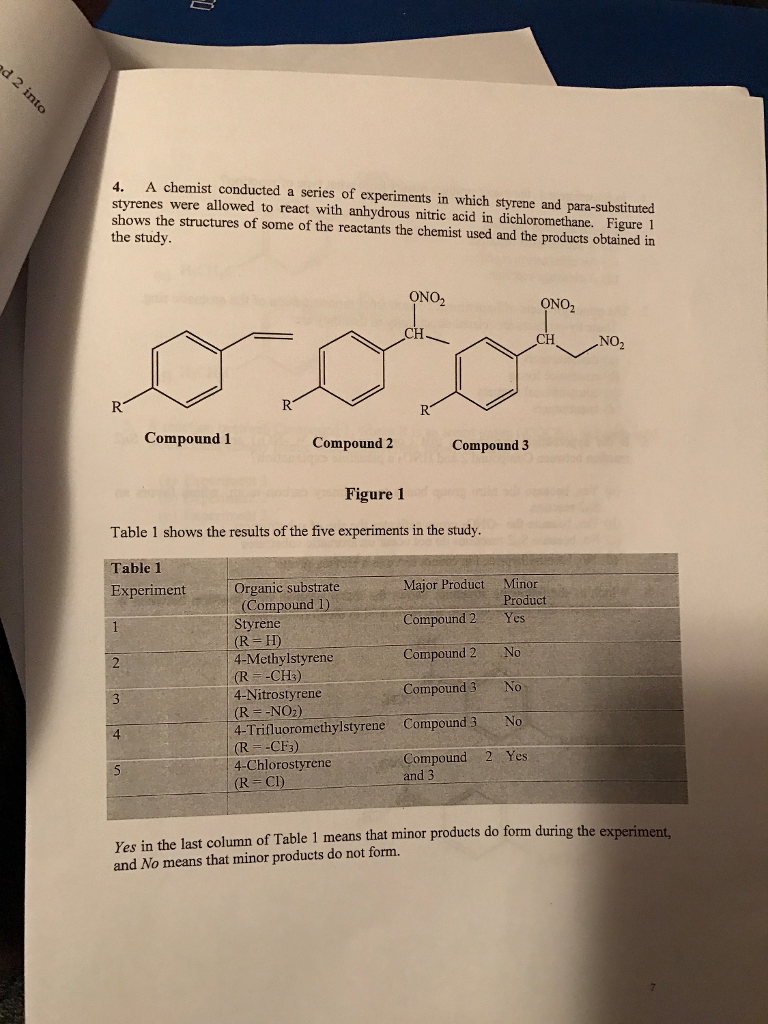 Solved 4. A chemist conducted a series of experiments in | Chegg.com