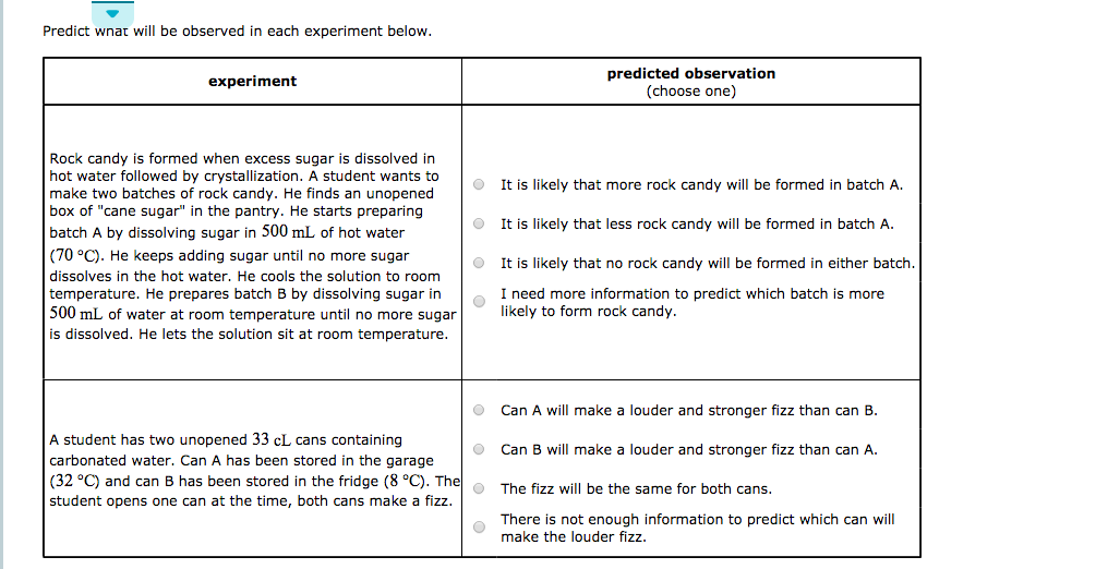 Solved Predict wnat will be observed in each experiment | Chegg.com