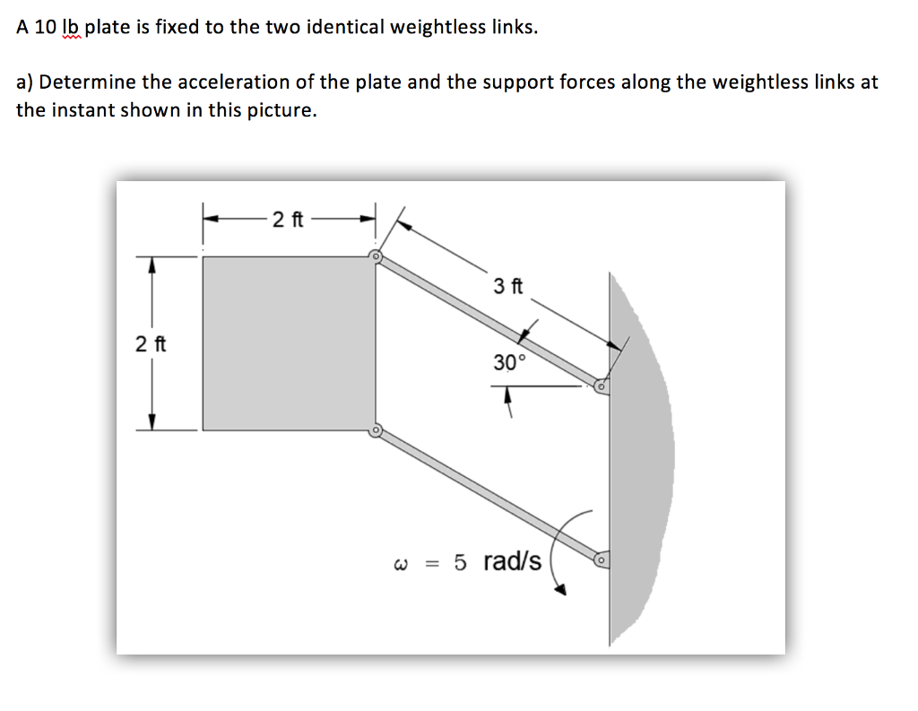 Solved A 10 lb plate is fixed to the two identical | Chegg.com