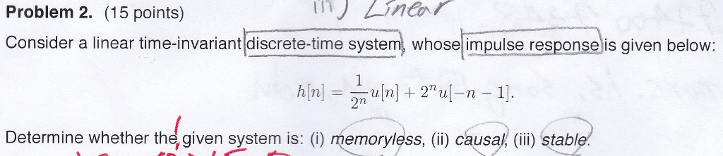 Solved Problem 2. (15 points) Consider a linear | Chegg.com