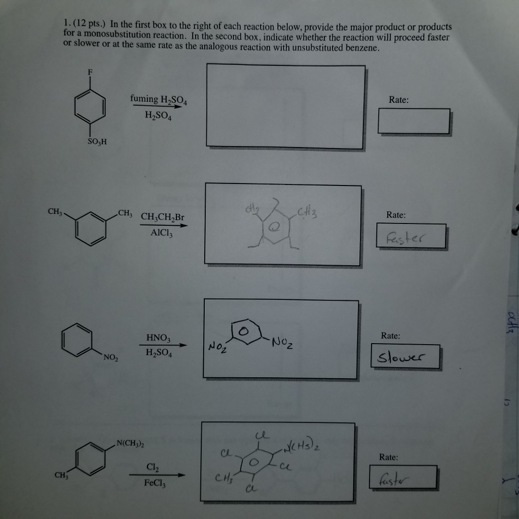 Solved 1. (12 pts.) In the first box to the right of each | Chegg.com