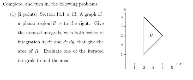 Solved Complete, and turn in, the following problems: (1) [2 | Chegg.com Solved Complete, and turn in, the following problems: (1) [2 | Chegg.com