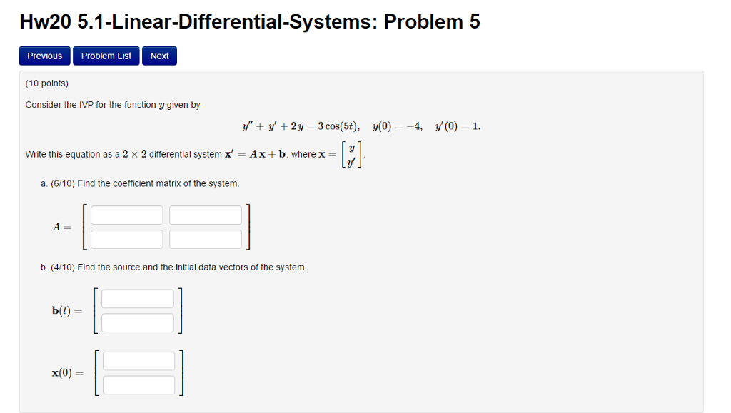 Solved Consider the IVP for the function y given by y" + y' | Chegg.com