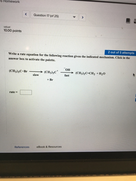 Solved Write a rate equation for the following reaction | Chegg.com