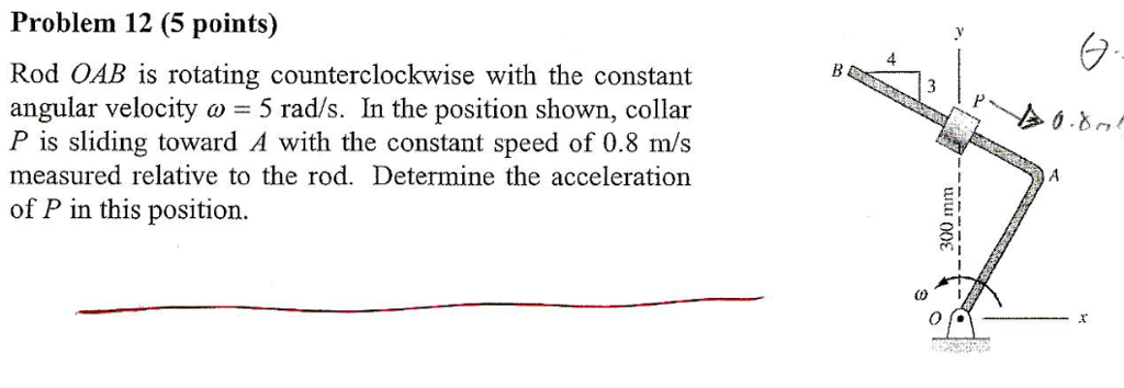 Solved Problem 12 5 Points 4 Rod Oab Is Rotating 