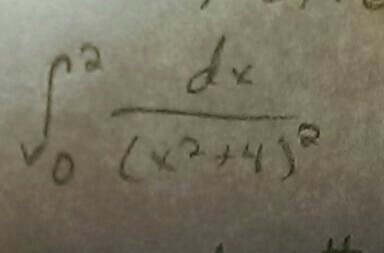 Solved Integral^2_0 dx/(x^2 + 4)^2 | Chegg.com