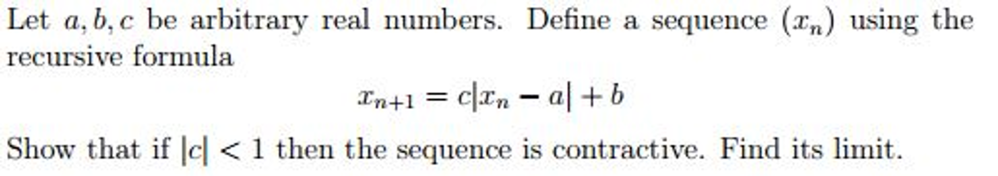 Solved Let A B C Be Arbitrary Real Numbers Define A
