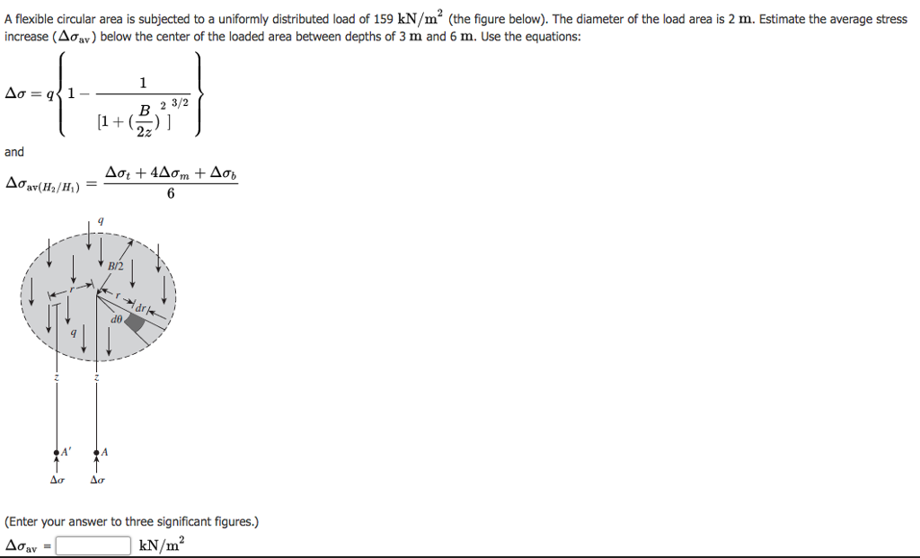 Solved A flexible circular area is subjected to a uniformly | Chegg.com