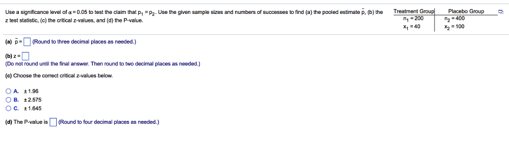 Solved Use a significance level of alpha = 0.05 to test the | Chegg.com