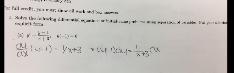 Solved Solve the following differential equations or | Chegg.com