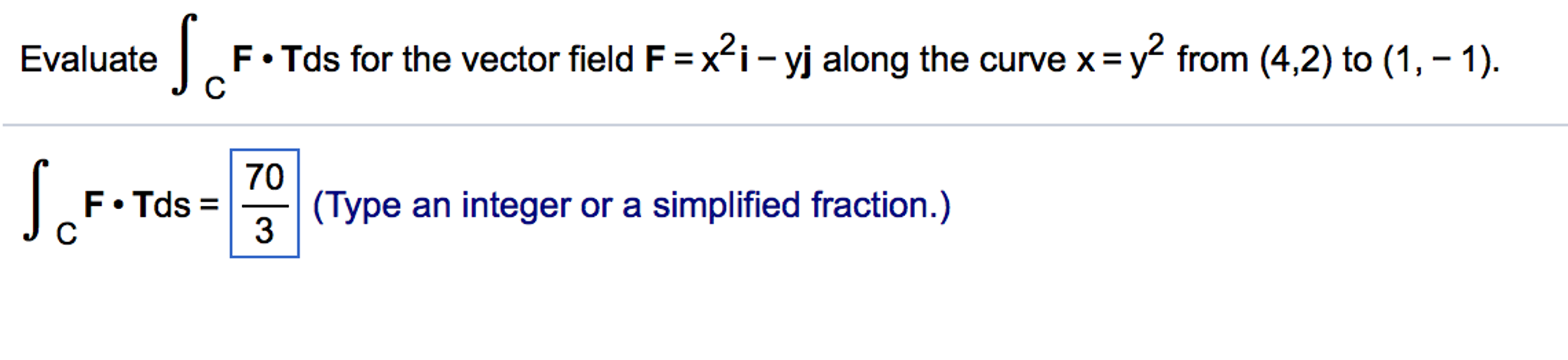 Solved Evaluate integral_C F middot Tds for the vector field | Chegg.com