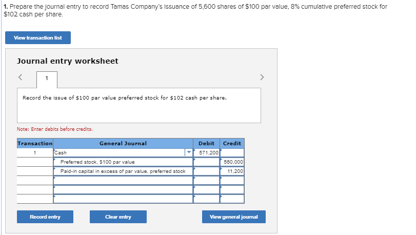 Solved 1. Prepare the ournal entry to record Tamas Company's | Chegg.com