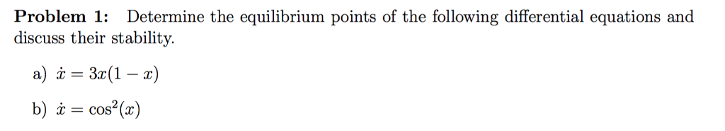 Solved Determine the equilibrium points of the following | Chegg.com