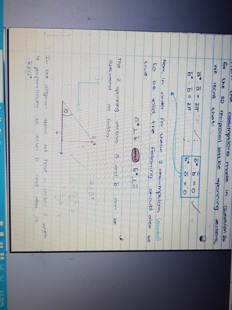 Solved a 3 25. Show that the 2D reciprocal lattice spanning | Chegg.com