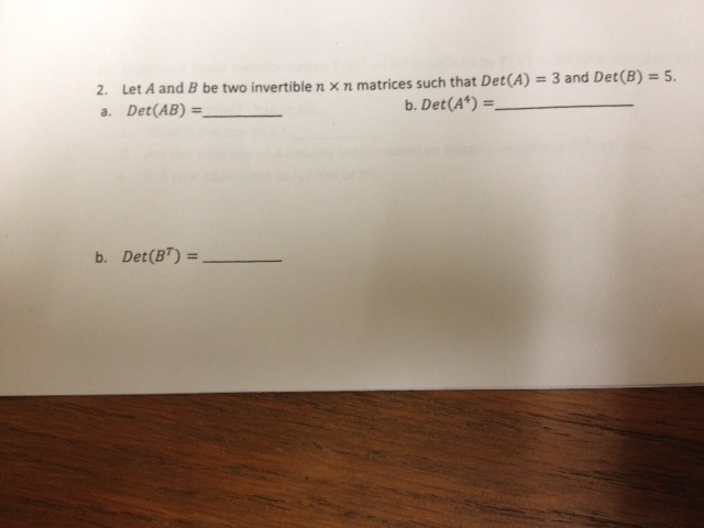 Solved Let A and B be two invertible n times n matrices such | Chegg.com