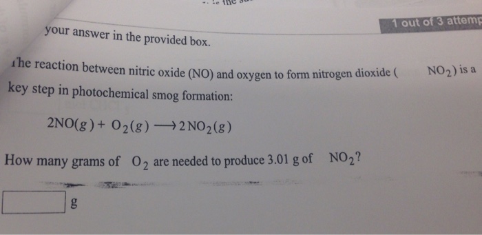 Solved The reaction between nitric oxide (NO) and oxygen to | Chegg.com