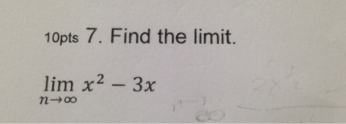 Solved Find the limit lim n tends to infinity x^2 ? 3x | Chegg.com