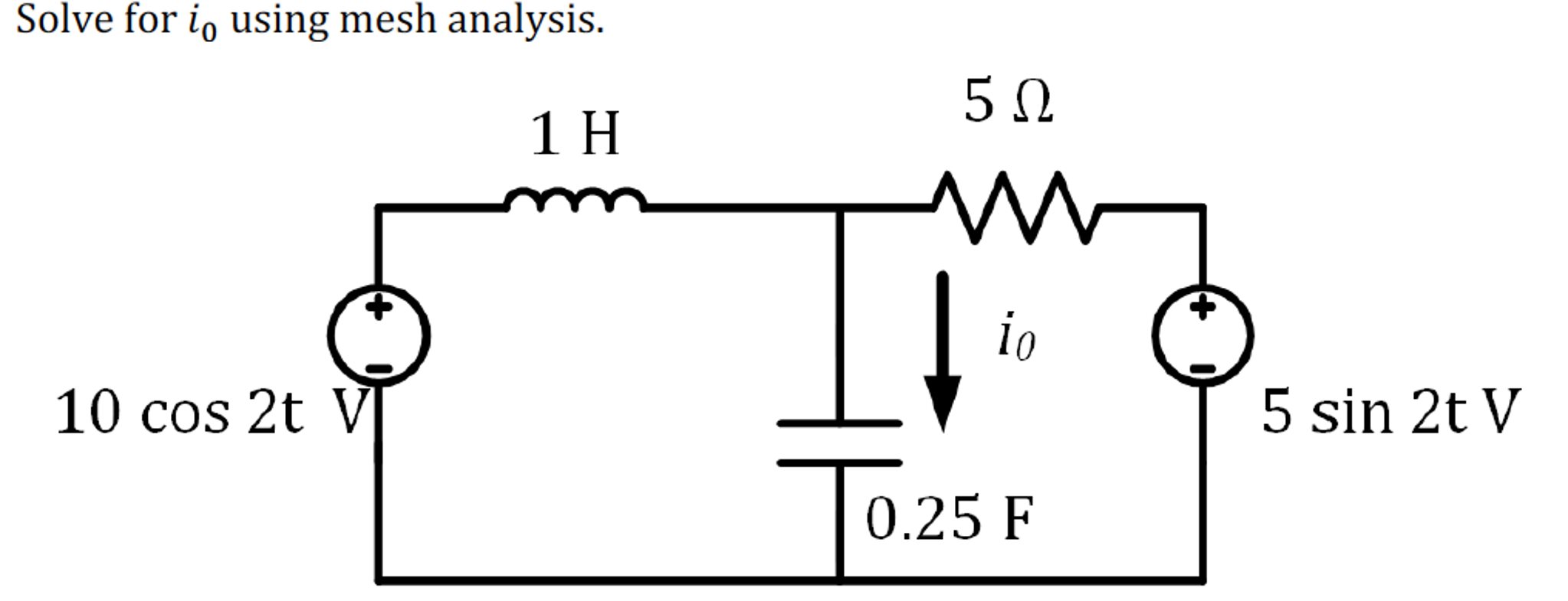 Solved Solve for i_o using mesh analysis. | Chegg.com