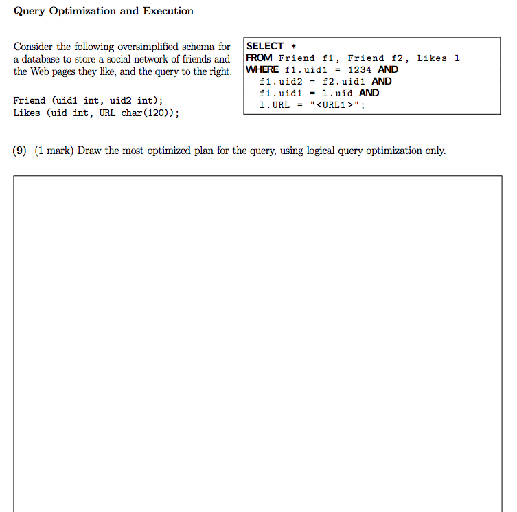 Solved Query Optimization and Execution Consider the | Chegg.com