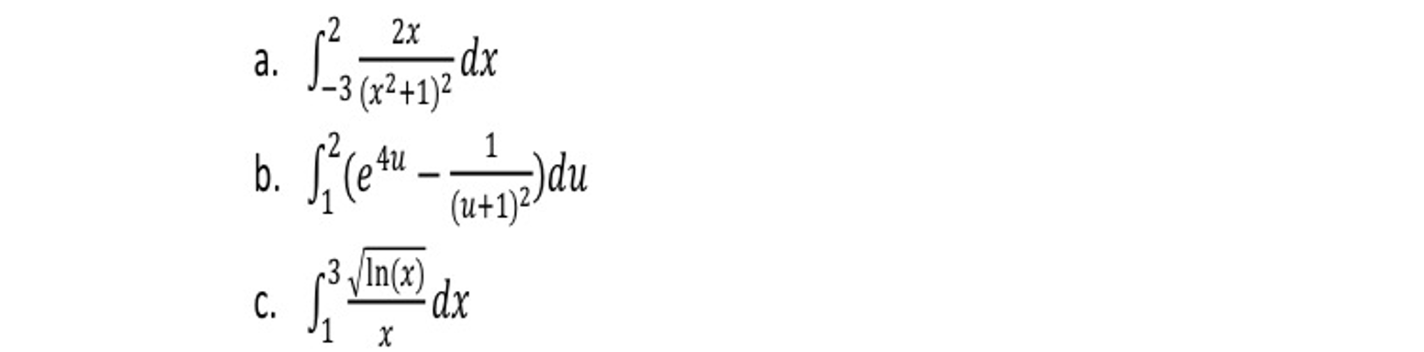 Solved The following definite integrals integral^2_-3 | Chegg.com