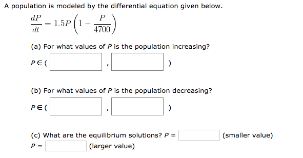Solved A population is modeled by the differential equation | Chegg.com