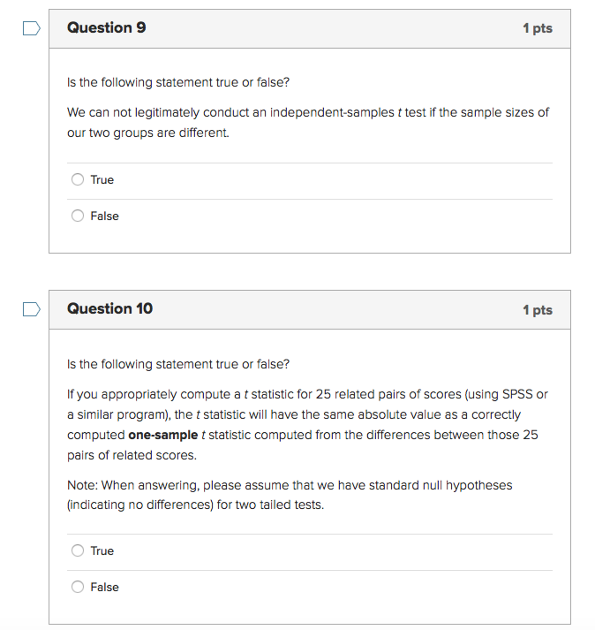 Solved Is the following statement true or false? We can not | Chegg.com