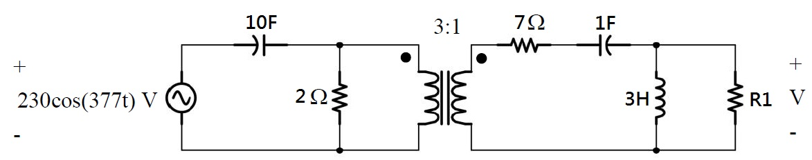 Solved In the transformer circuit shown in Figure, the | Chegg.com