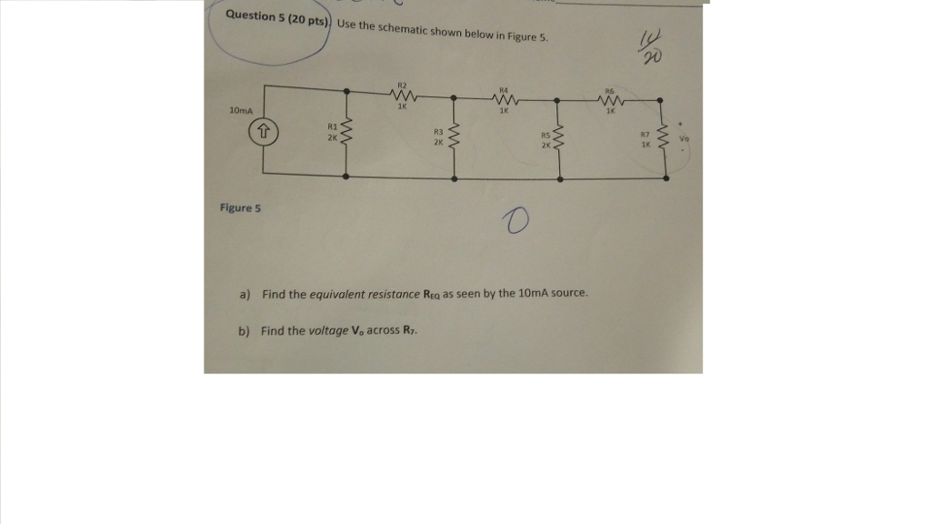 Solved Question 5 (20 pts)) Use the schematic shown below in | Chegg.com