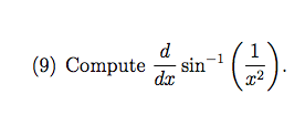 Solved Compute d/dx sin^-1 (1/x^2) | Chegg.com