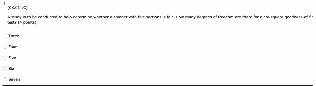 Solved (08.01 LC) A study is to be conducted to help | Chegg.com